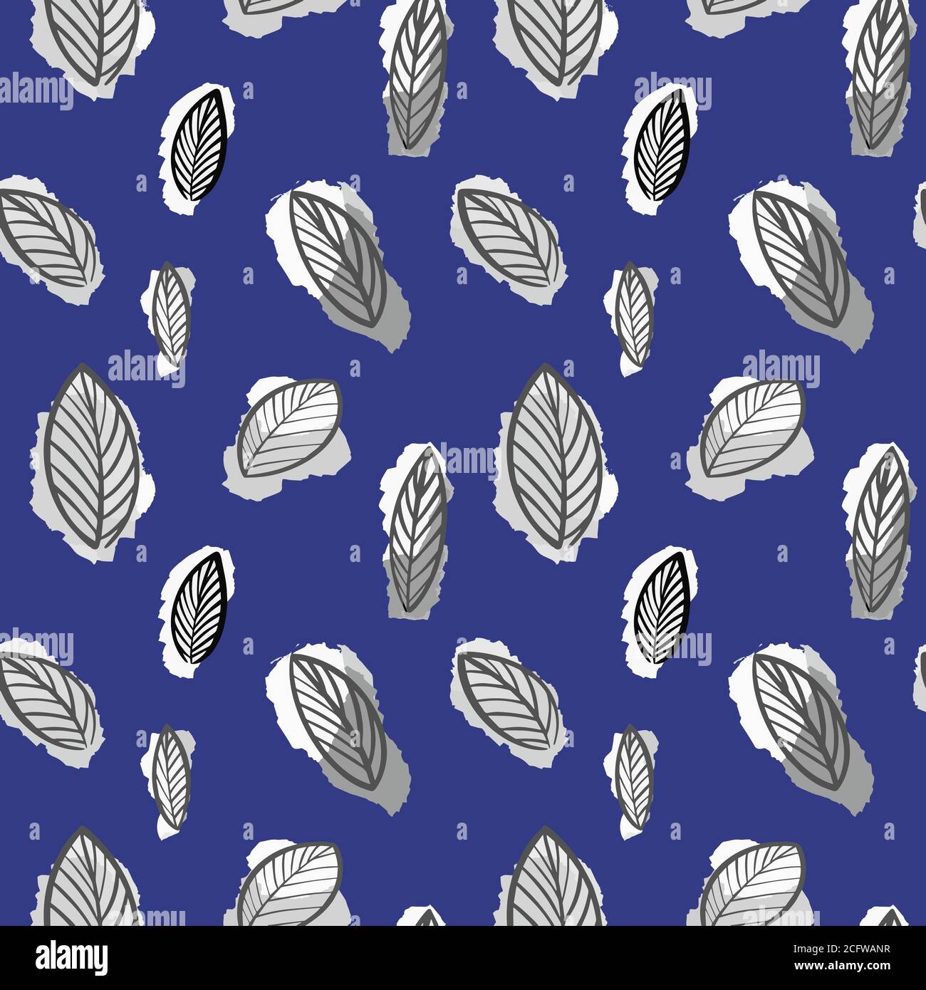 Botanical leaf pattern on a yellow background. Botanical illustration ...