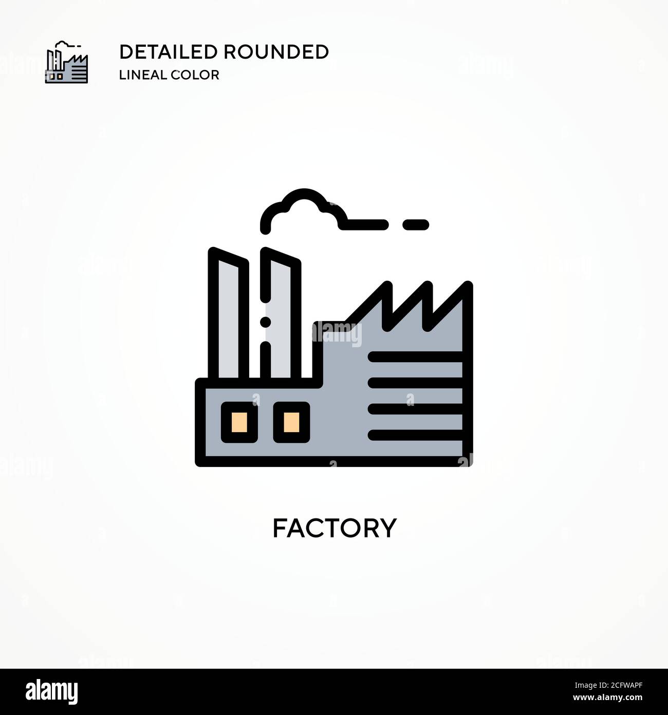 Factory vector icon. Modern vector illustration concepts. Easy to edit ...