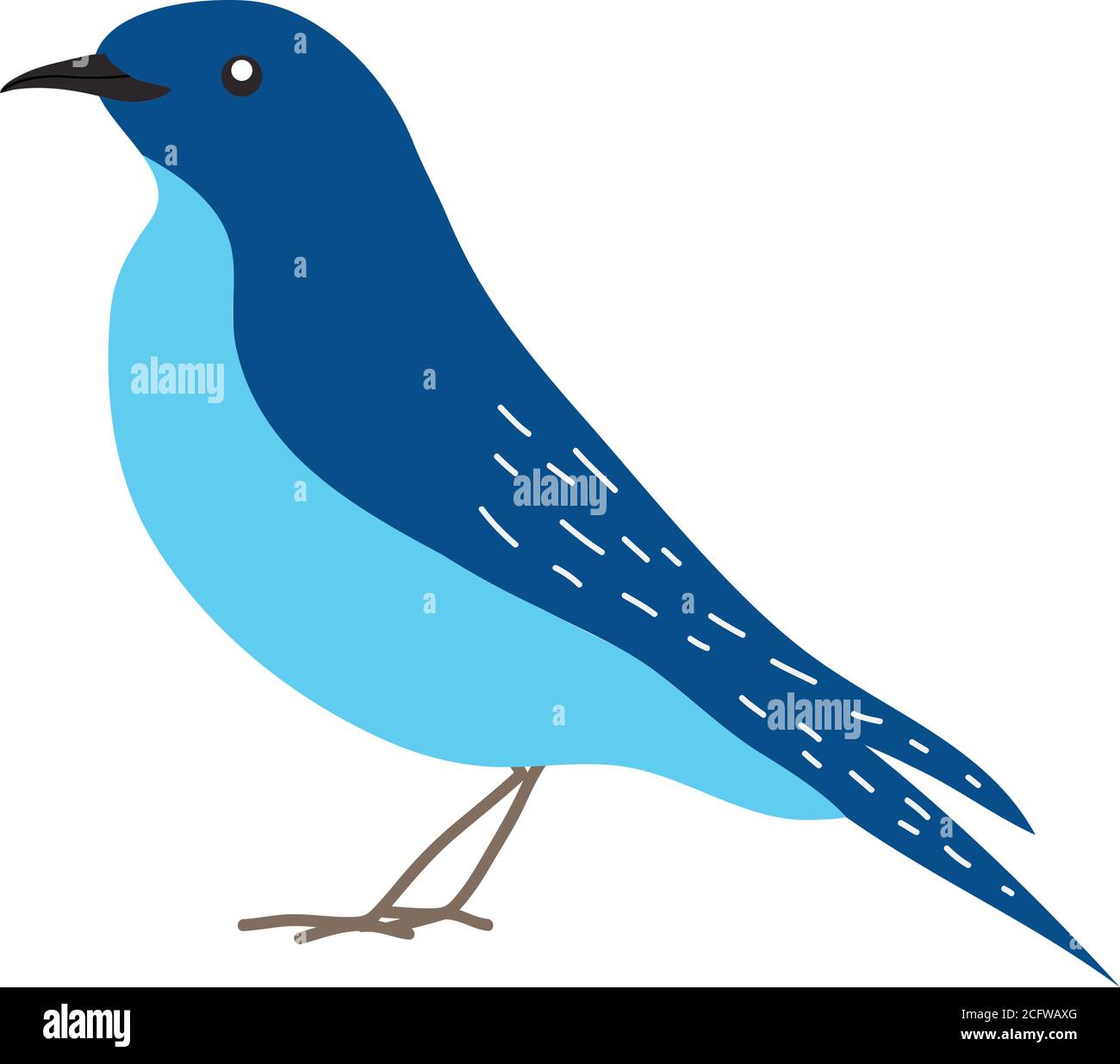 cute bluebird icon over white background, flat style, vector ...