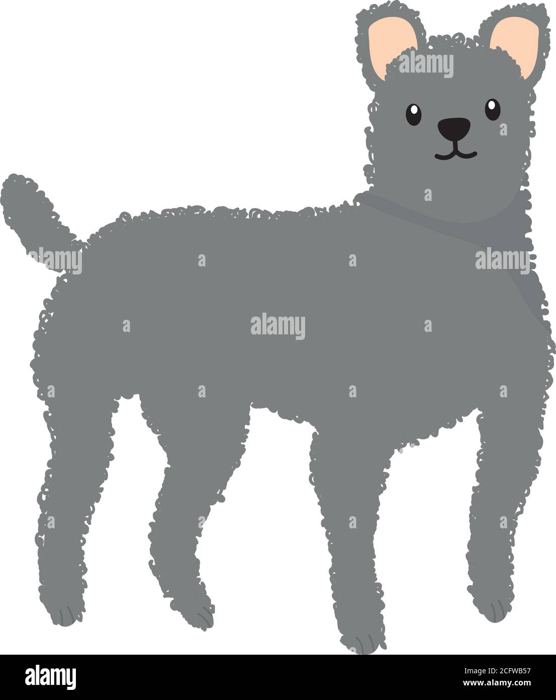 cartoon dog icon over white background, flat style, vector illustration ...
