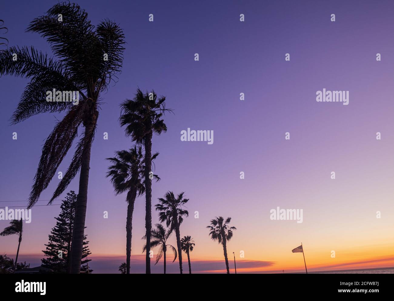 The sunset at Moonlight State Beach in San Diego, California on Tuesday ...