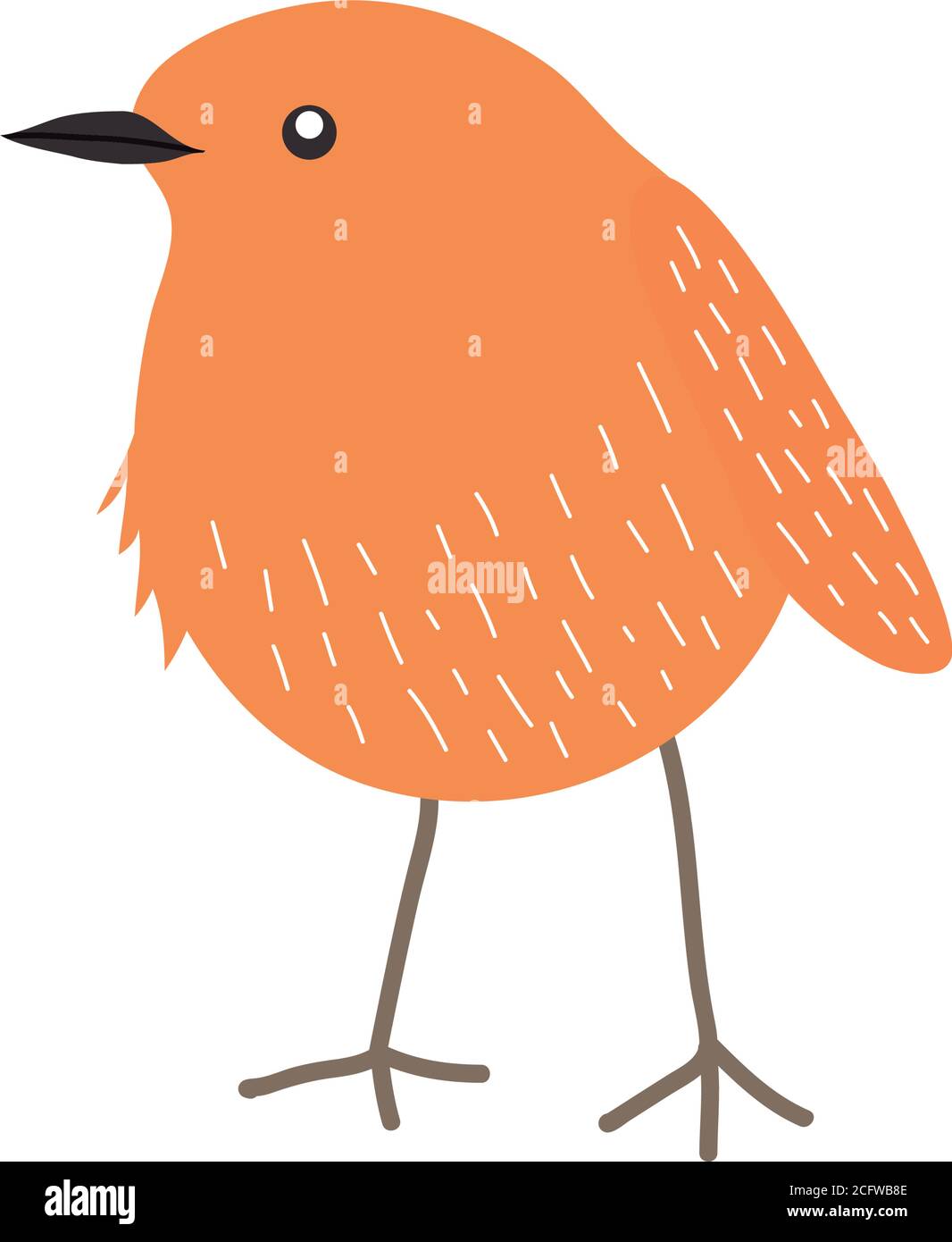 little orange bird icon over white background, flat style, vector ...