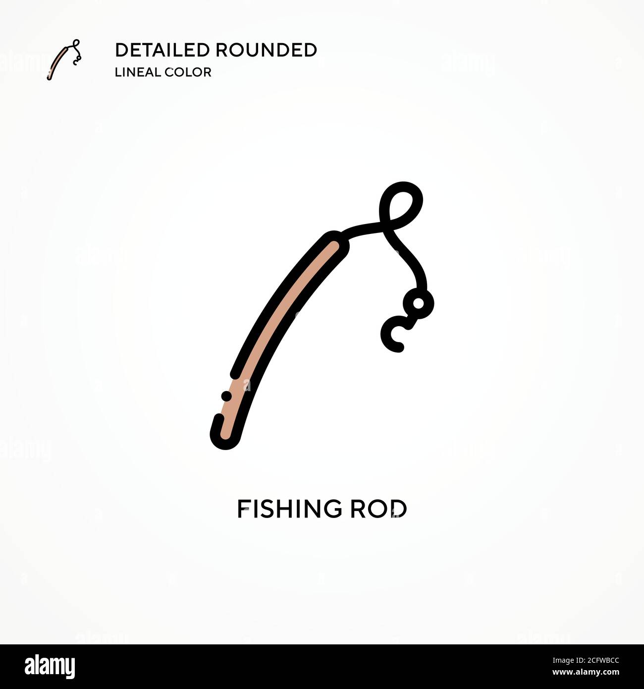 Fishing rod vector icon. Modern vector illustration concepts. Easy to ...