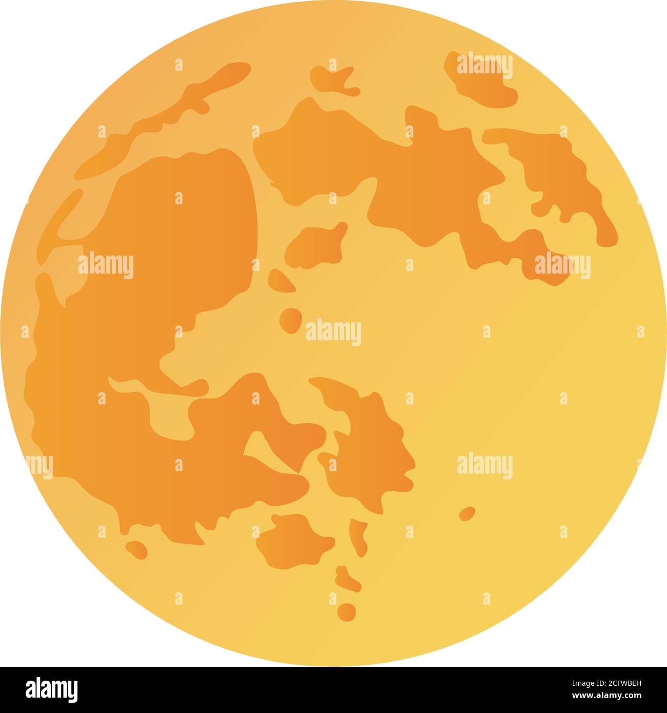 golden full moon icon over white background, detailed style, vector ...