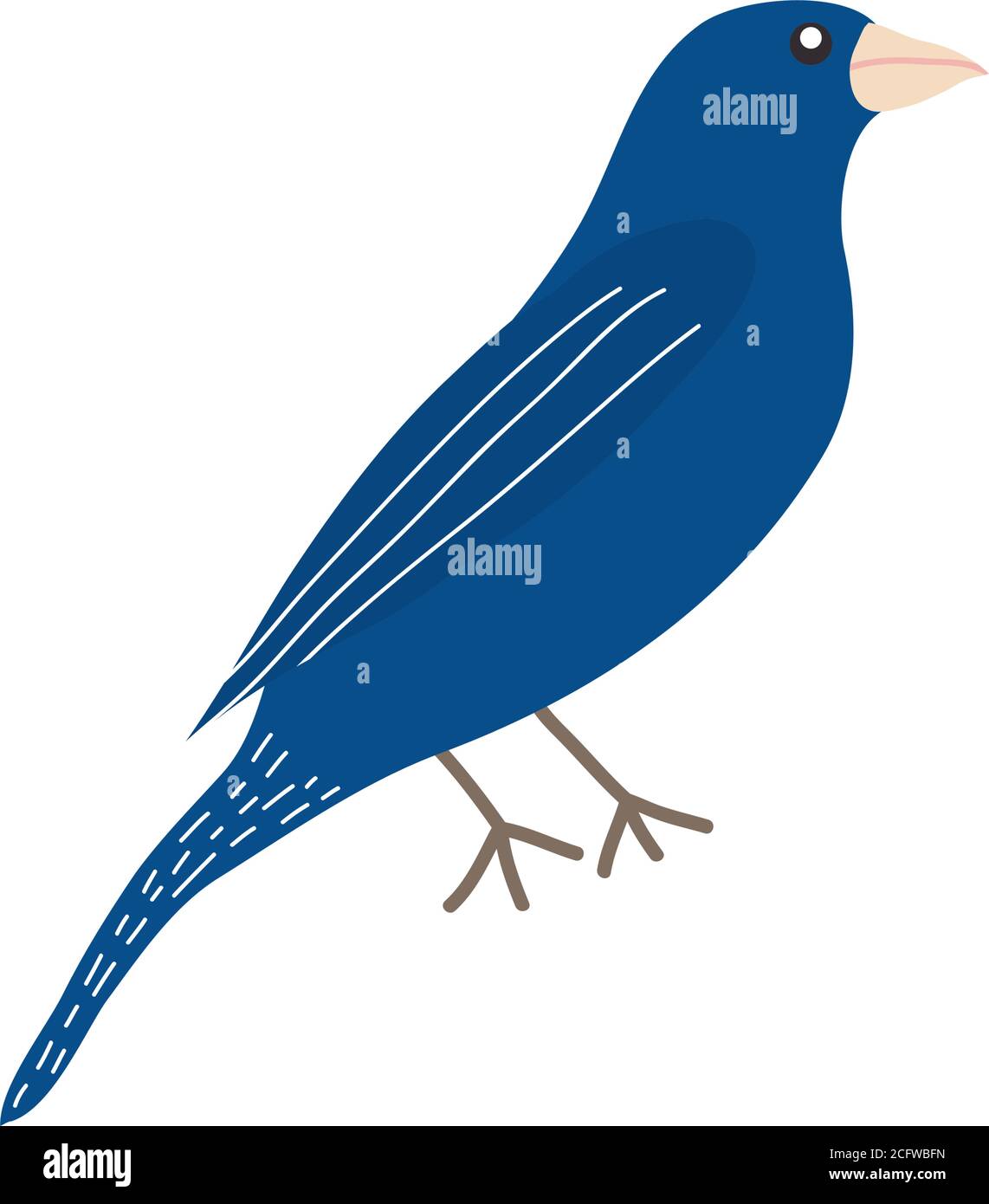 starling bird icon over white background, flat style, vector ...