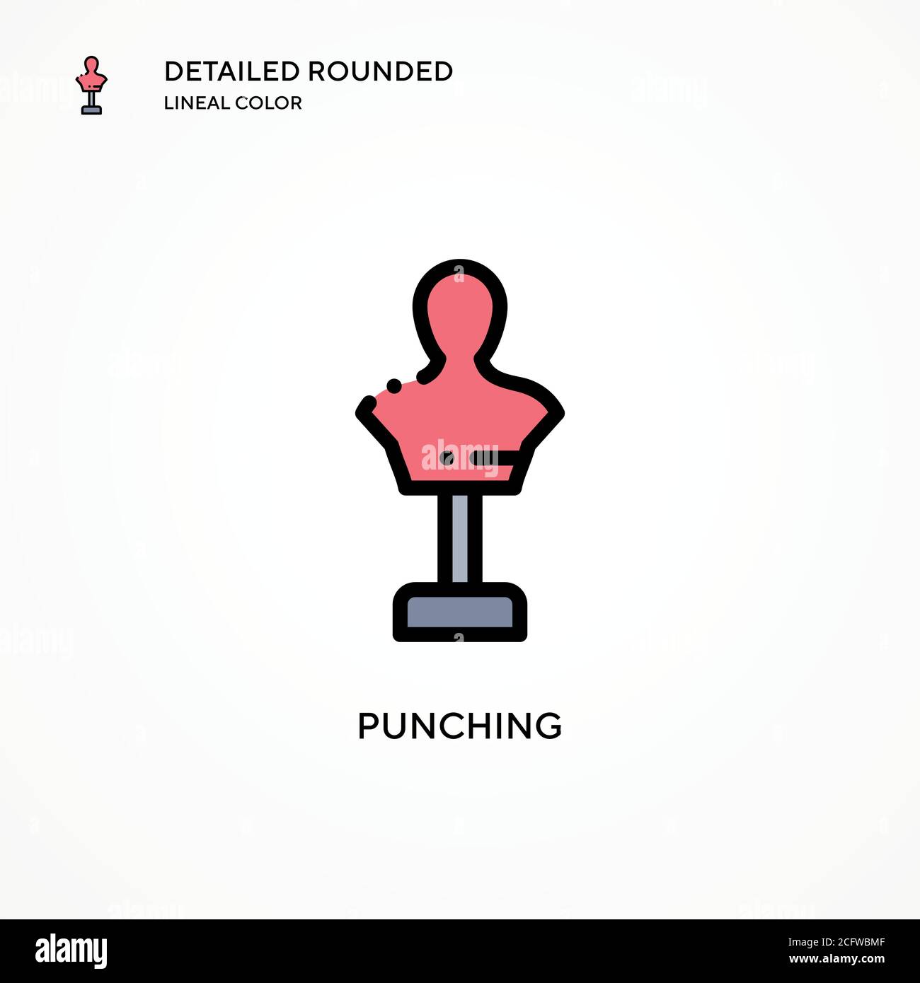 Punching vector icon. Modern vector illustration concepts. Easy to edit ...