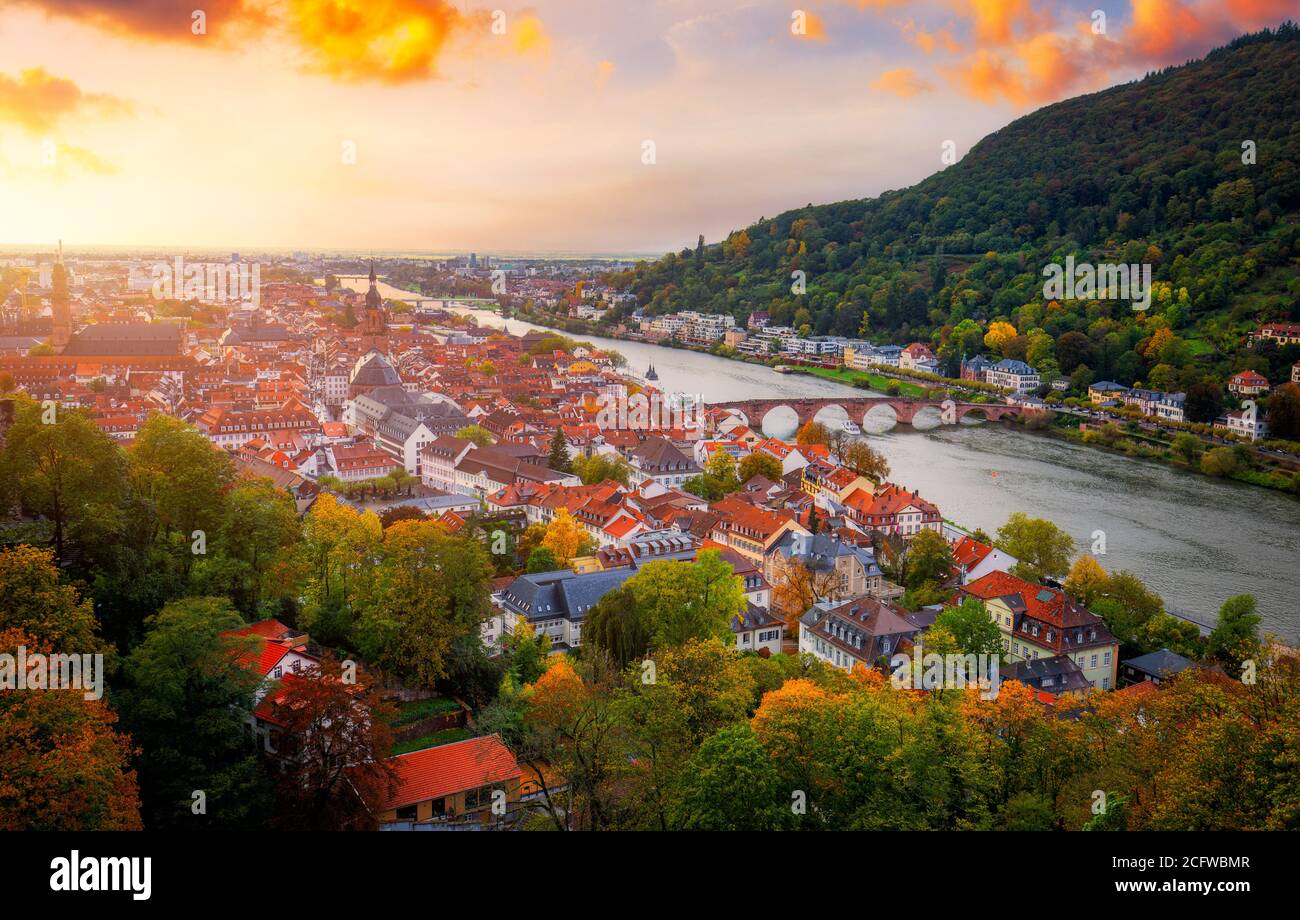 Heidelberg skyline aerial view from above. Heidelberg skyline aerial ...