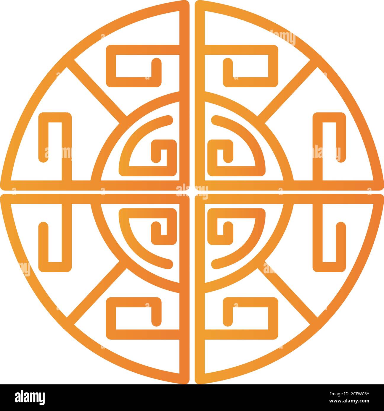 chinese charm icon over white background, detailed style, vector ...