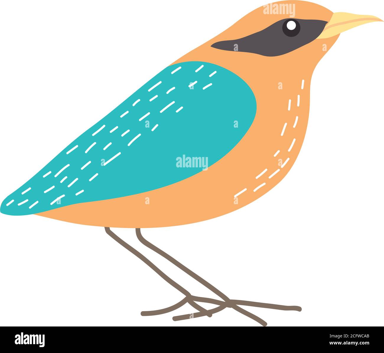sparrow bird icon over white background, flat style, vector ...