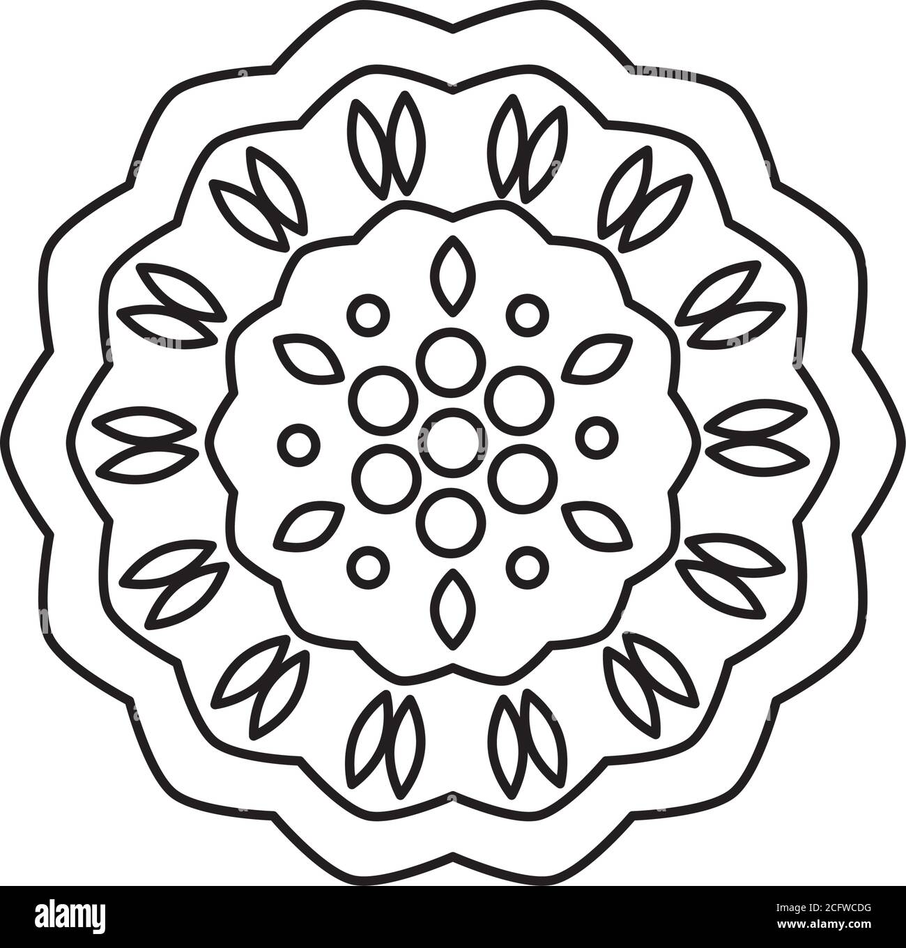 mooncake with oriental design over white background, line style, vector ...