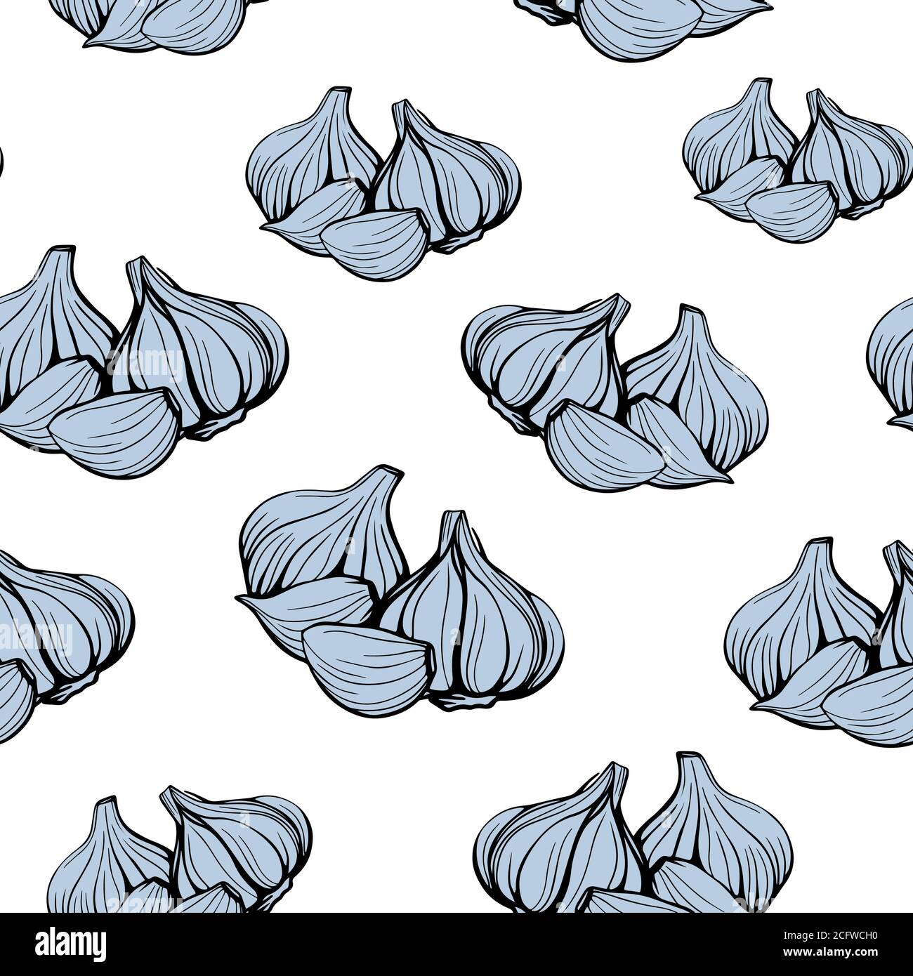 pattern of blue garlic on a white background Stock Vector Image & Art ...