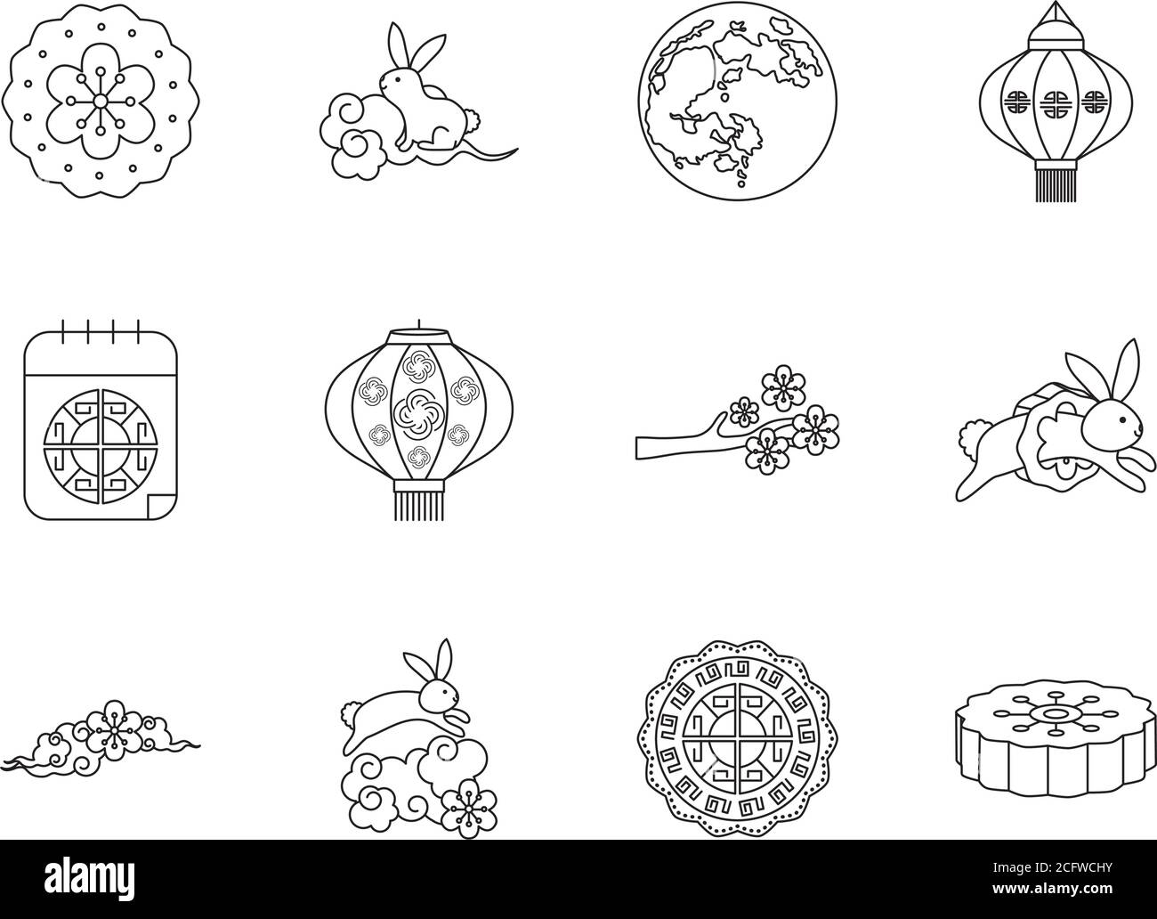 Mooncake Black and White Stock Photos & Images - Alamy