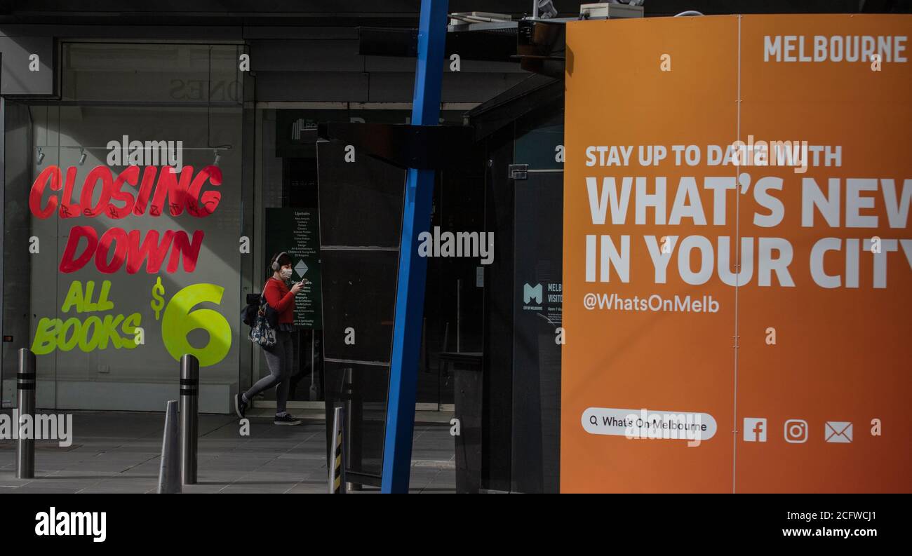Melbourne Australia, Covid-19 Pandemic. Scenes of Melbourne central ...