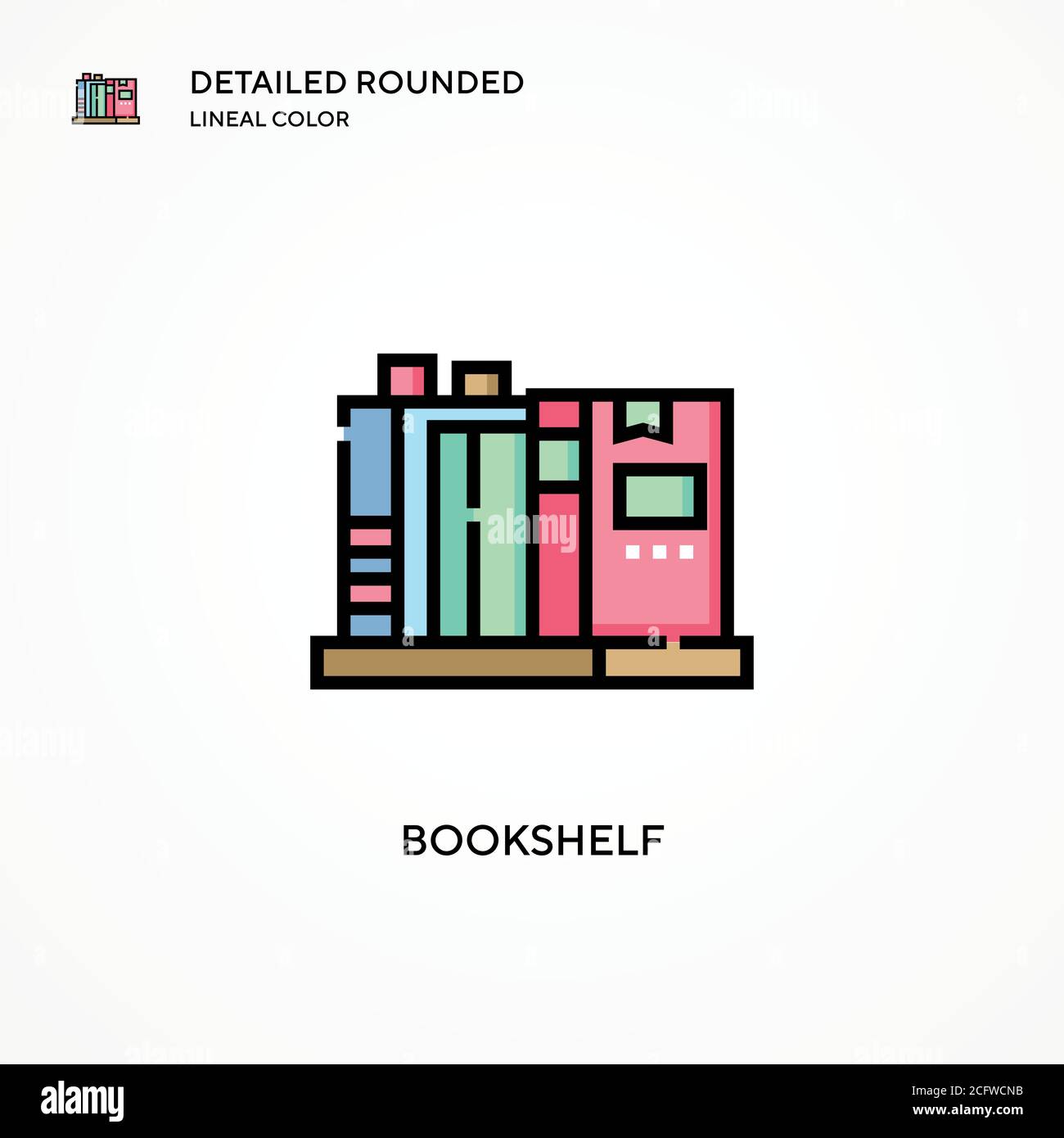 Bookshelf vector icon. Modern vector illustration concepts. Easy to ...