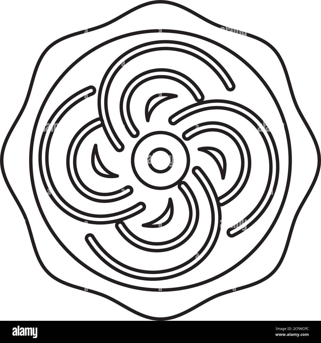 mooncake icon over white background, line style, vector illustration ...