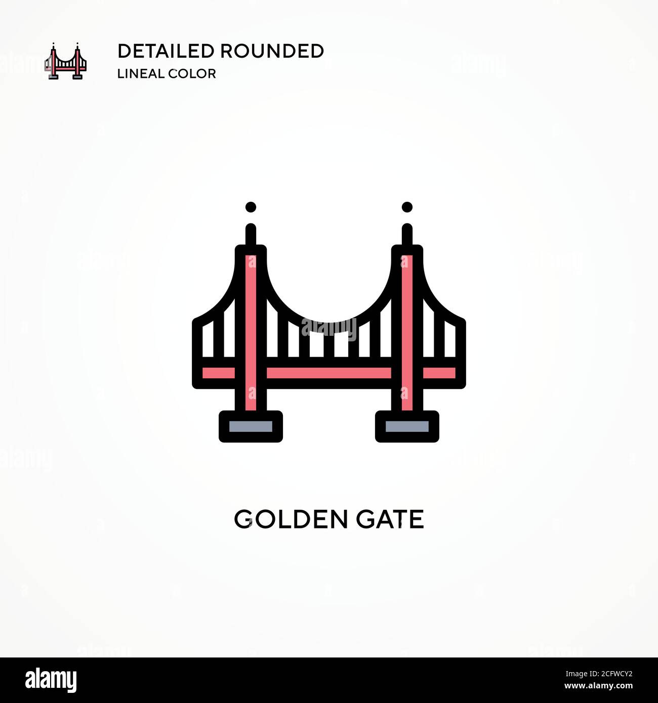 Golden gate vector icon. Modern vector illustration concepts. Easy to ...