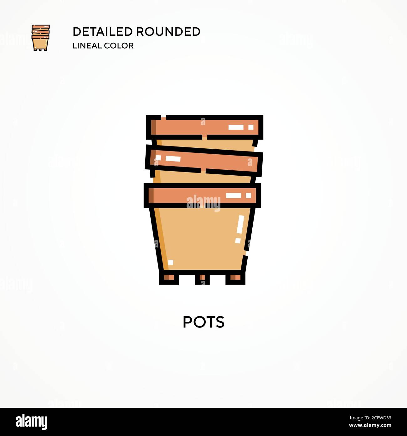 Pots vector icon. Modern vector illustration concepts. Easy to edit and ...