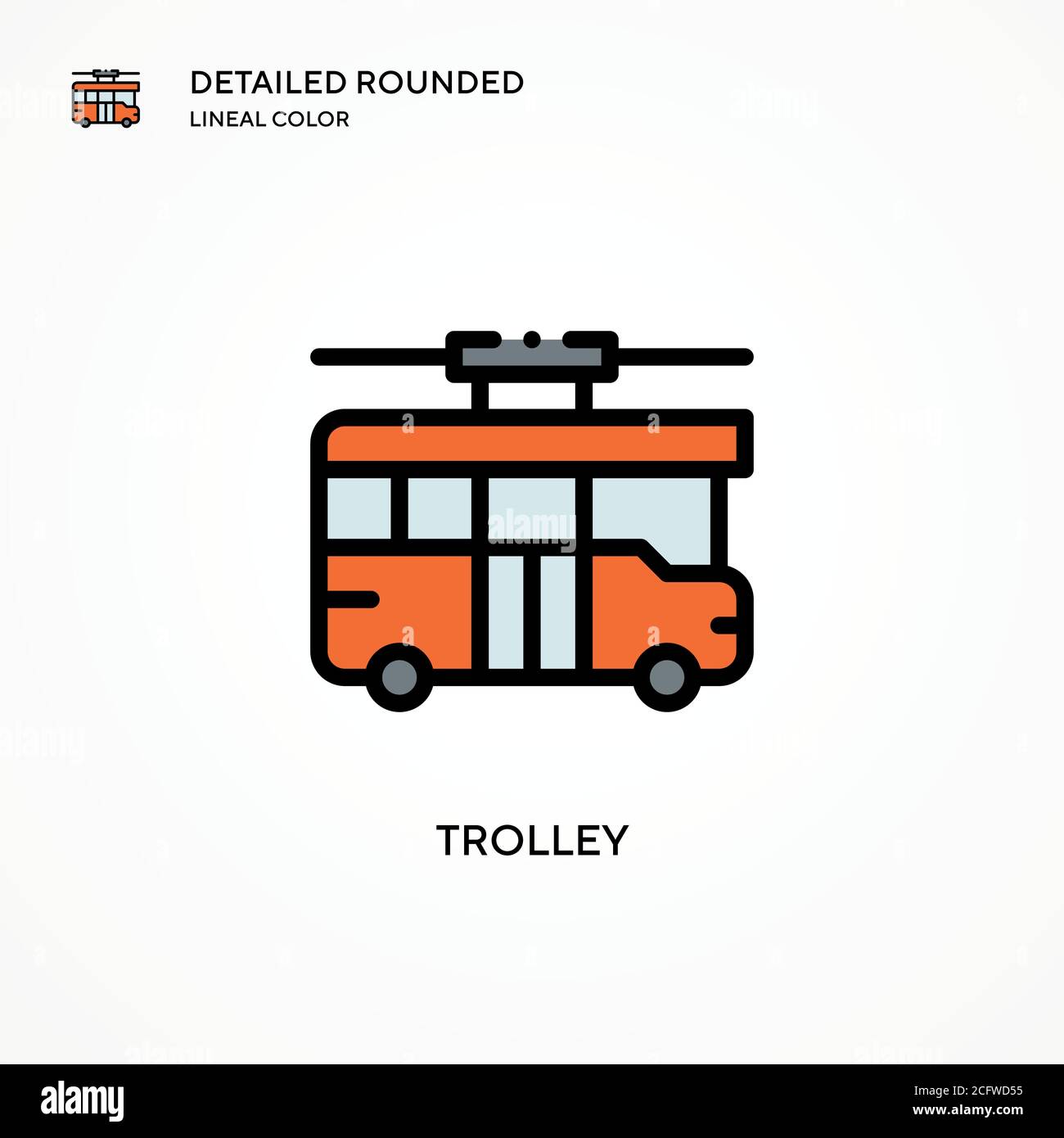 Trolley vector icon. Modern vector illustration concepts. Easy to edit ...