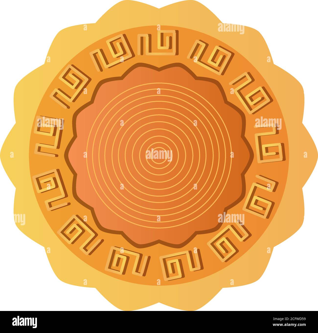 mooncake icon over white background, detailed style, vector ...