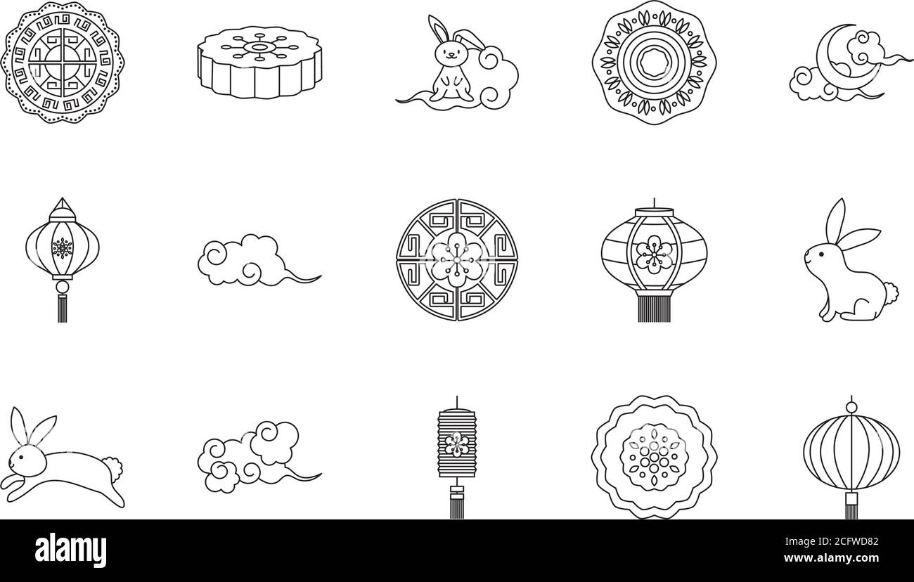 Chinese mooncake mooncakes Black and White Stock Photos & Images - Alamy
