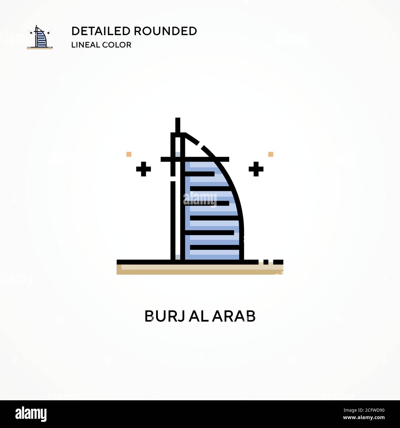 Burj al arab vector icon. Modern vector illustration concepts. Easy to ...