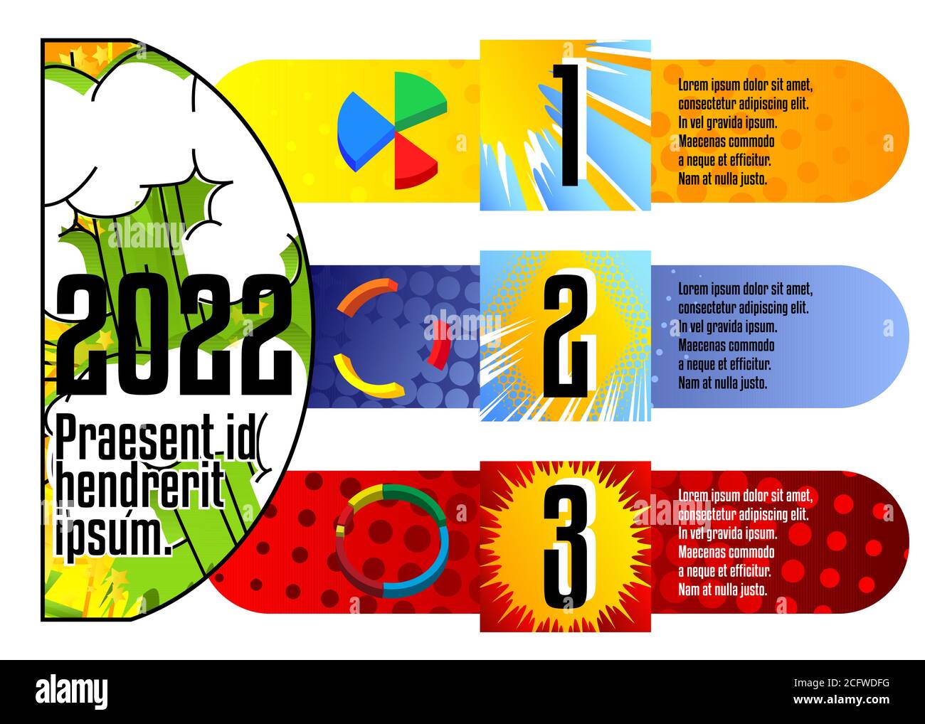 Comic book business presentation template. Vector graphic for company ...