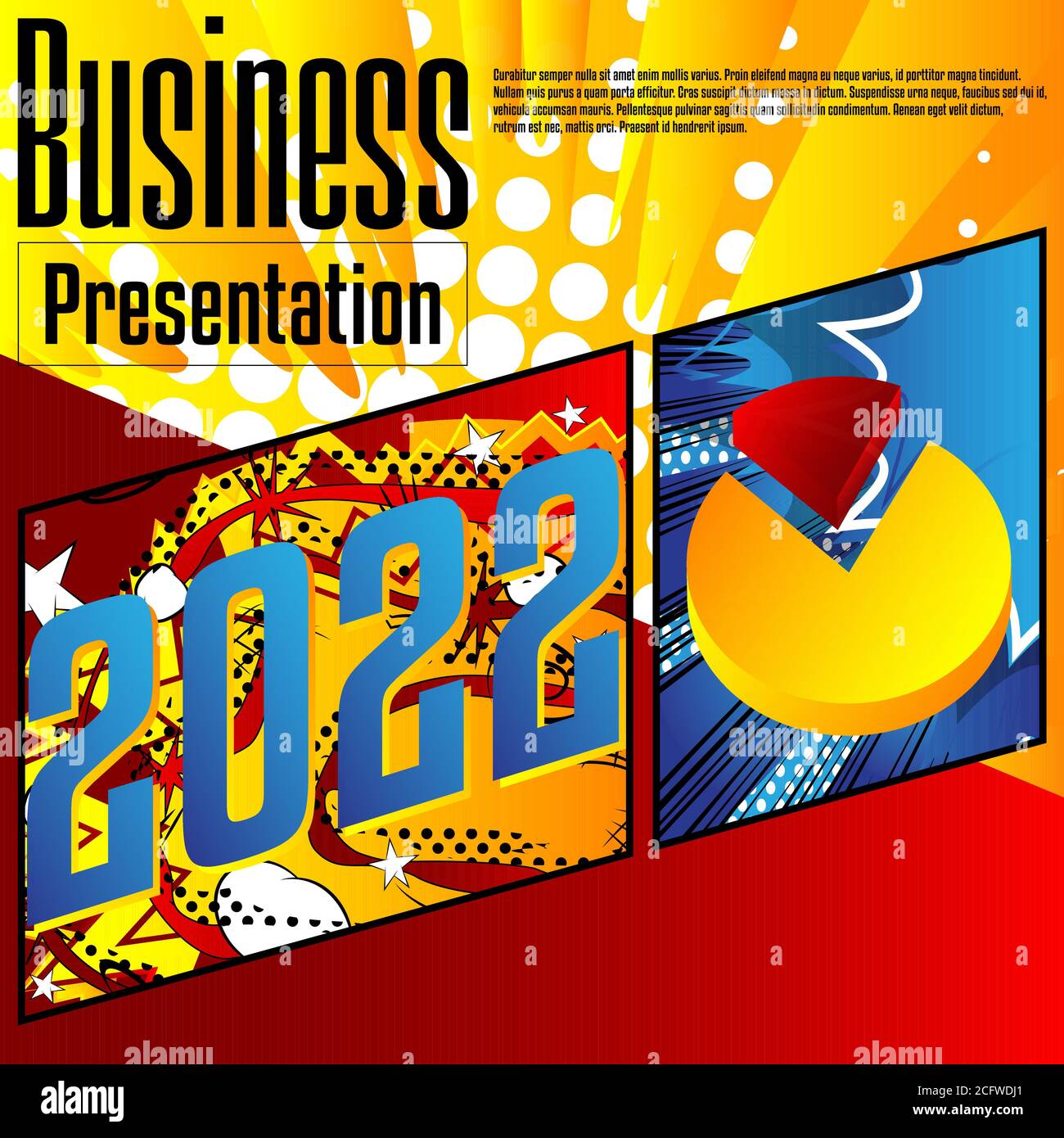 Comic book business presentation template. Vector graphic for company ...