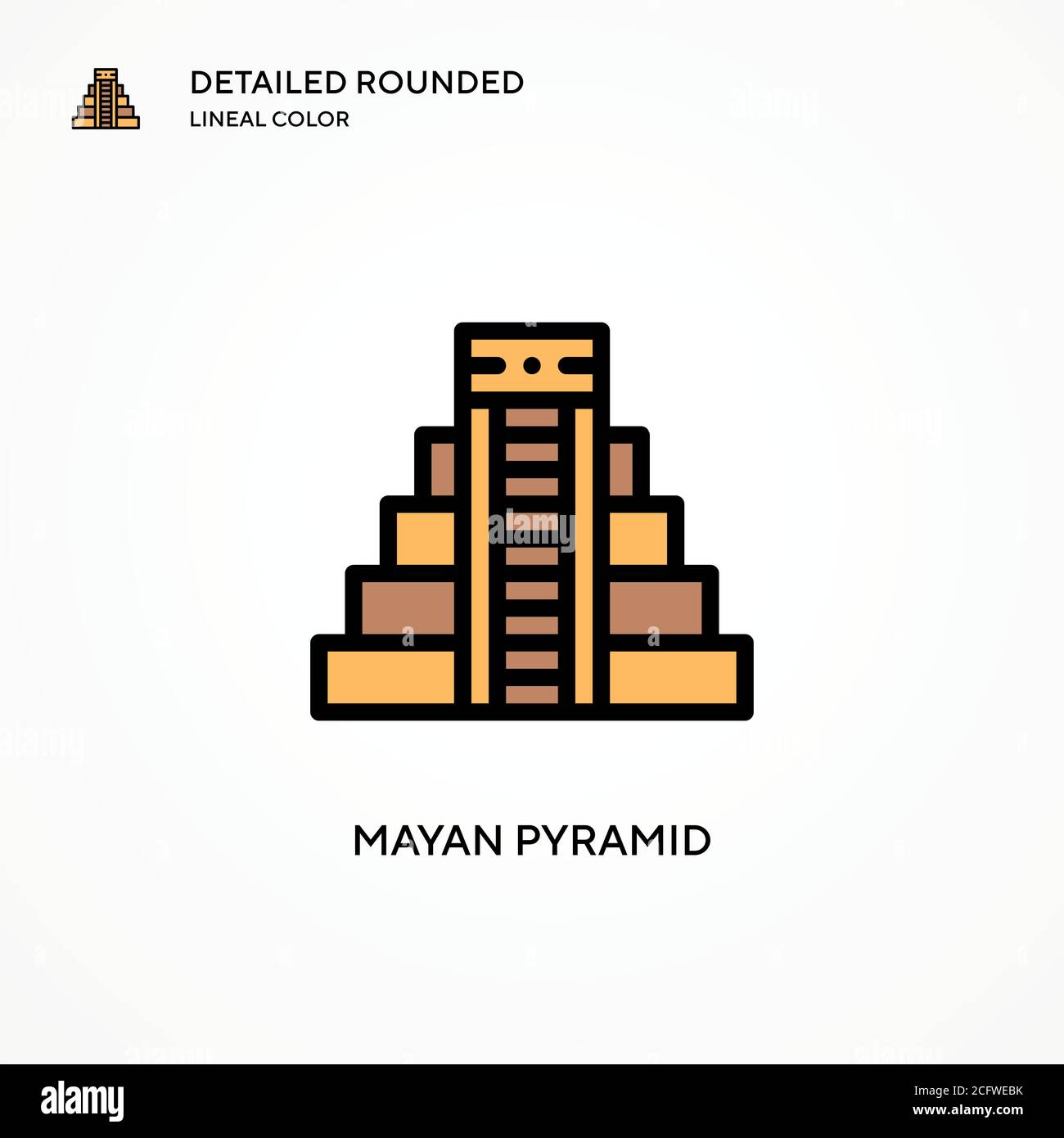Mayan pyramid vector icon. Modern vector illustration concepts. Easy to ...