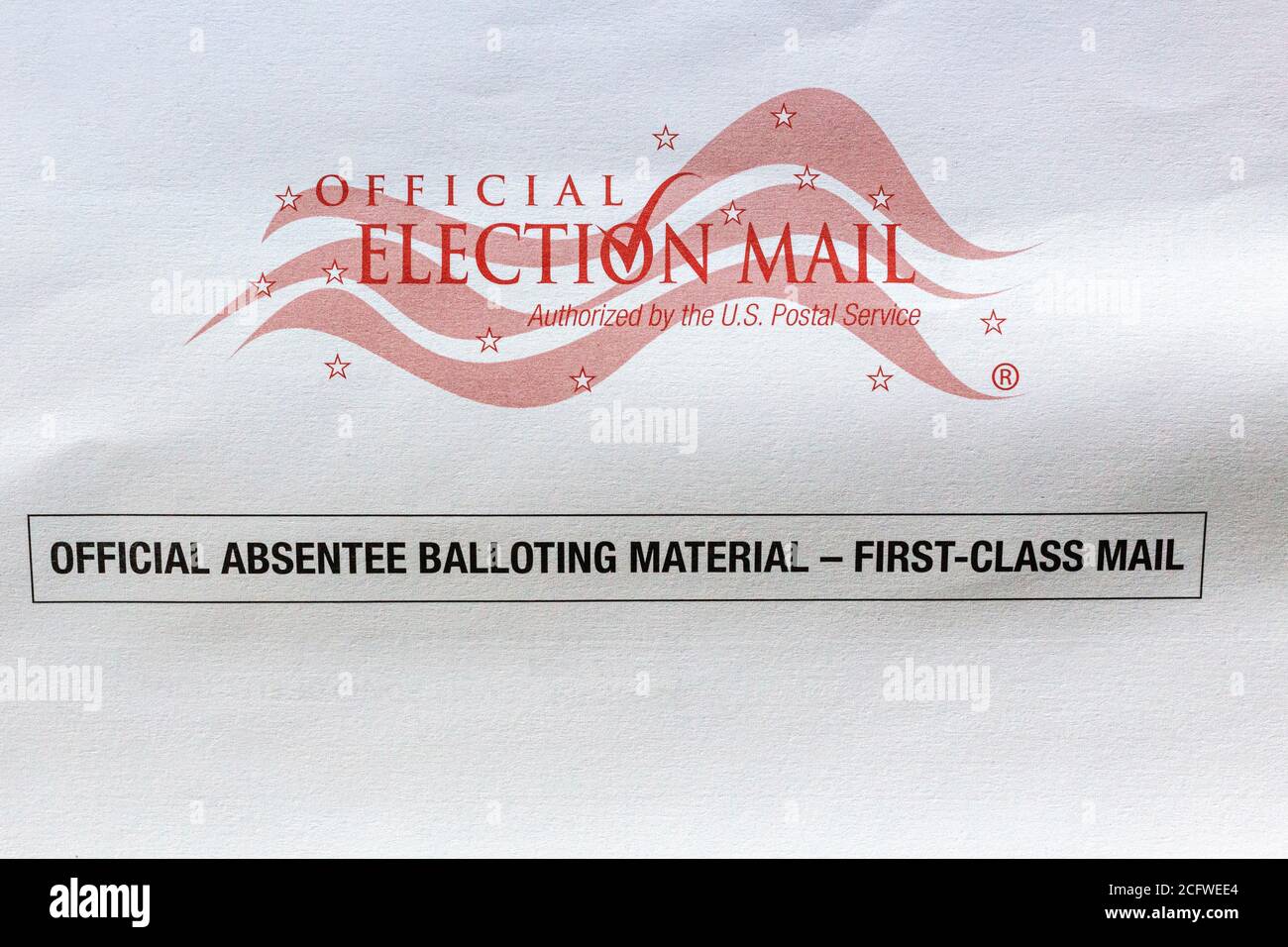 Portion of an envelope containing an absentee ballot Stock Photo - Alamy
