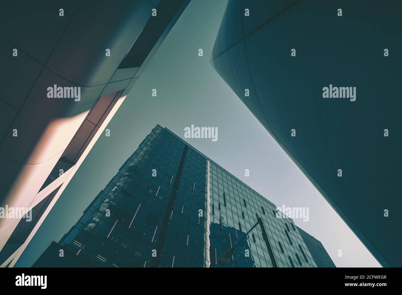 Modern Hong Kong Architecture, image vintage style Stock Photo - Alamy