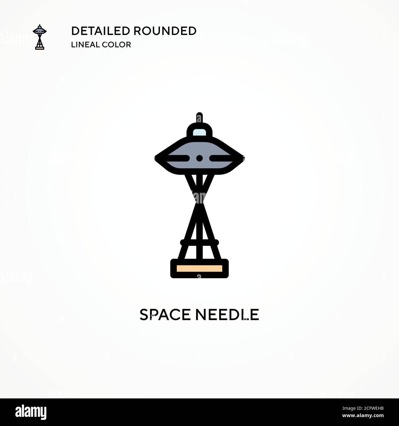 Space needle vector icon. Modern vector illustration concepts. Easy to ...