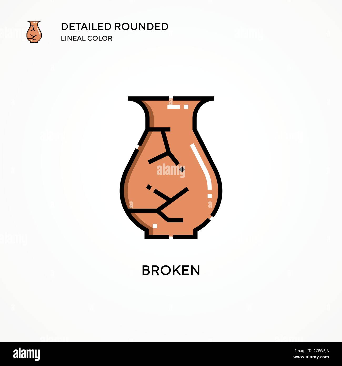 Broken vector icon. Modern vector illustration concepts. Easy to edit ...