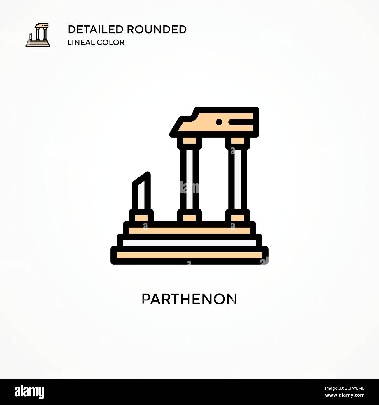 Parthenon vector icon. Modern vector illustration concepts. Easy to edit and customize Stock ...