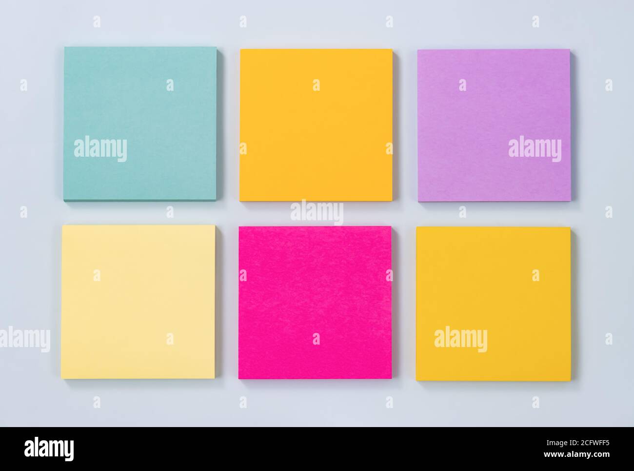 6 Color Sticky Note or Note Pad as Green,Purple,Pink,Yellow on Modern ...