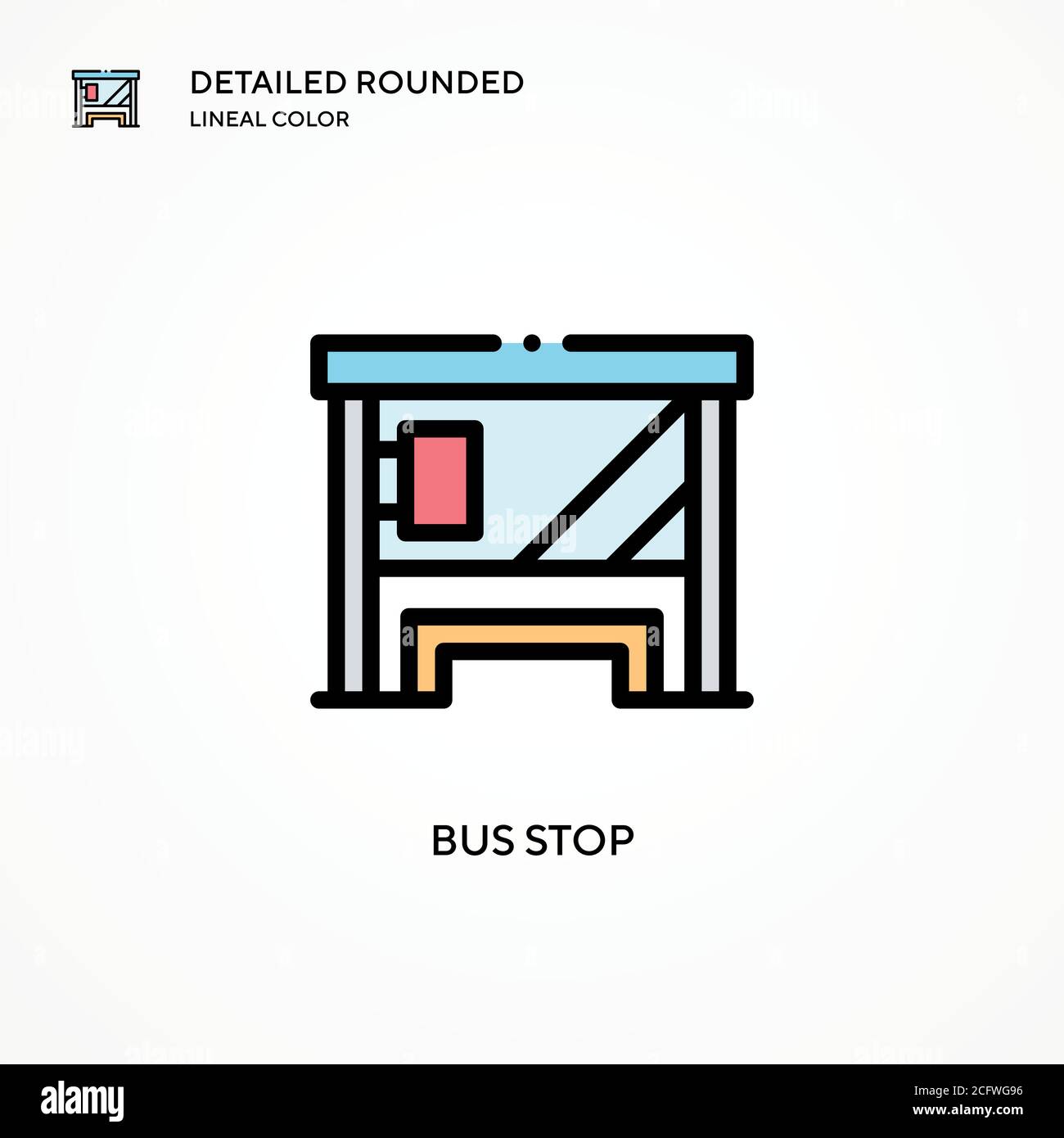 Bus stop vector icon. Modern vector illustration concepts. Easy to edit ...