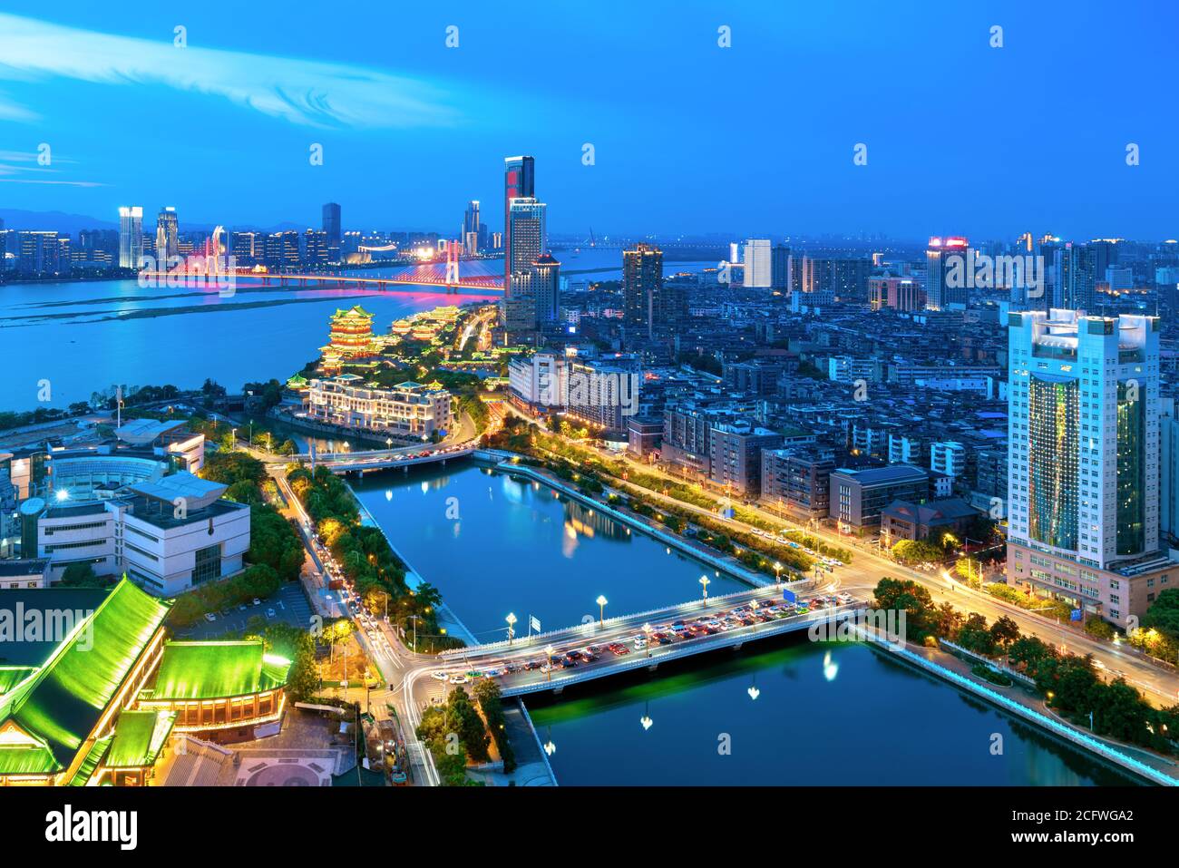 nanchang tengwang pavilion at night ,is one of chinese famous ancient ...
