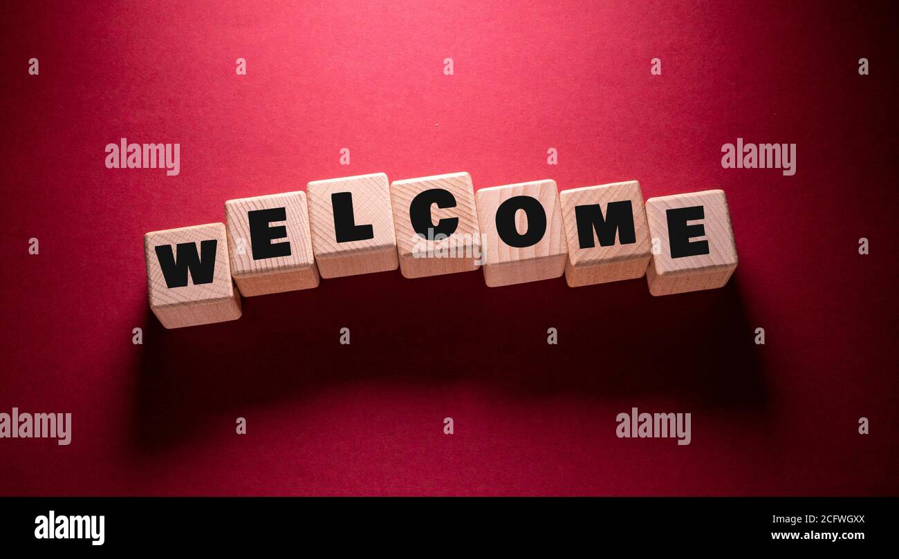 Word welcome hand lettering on hi-res stock photography and images - Alamy