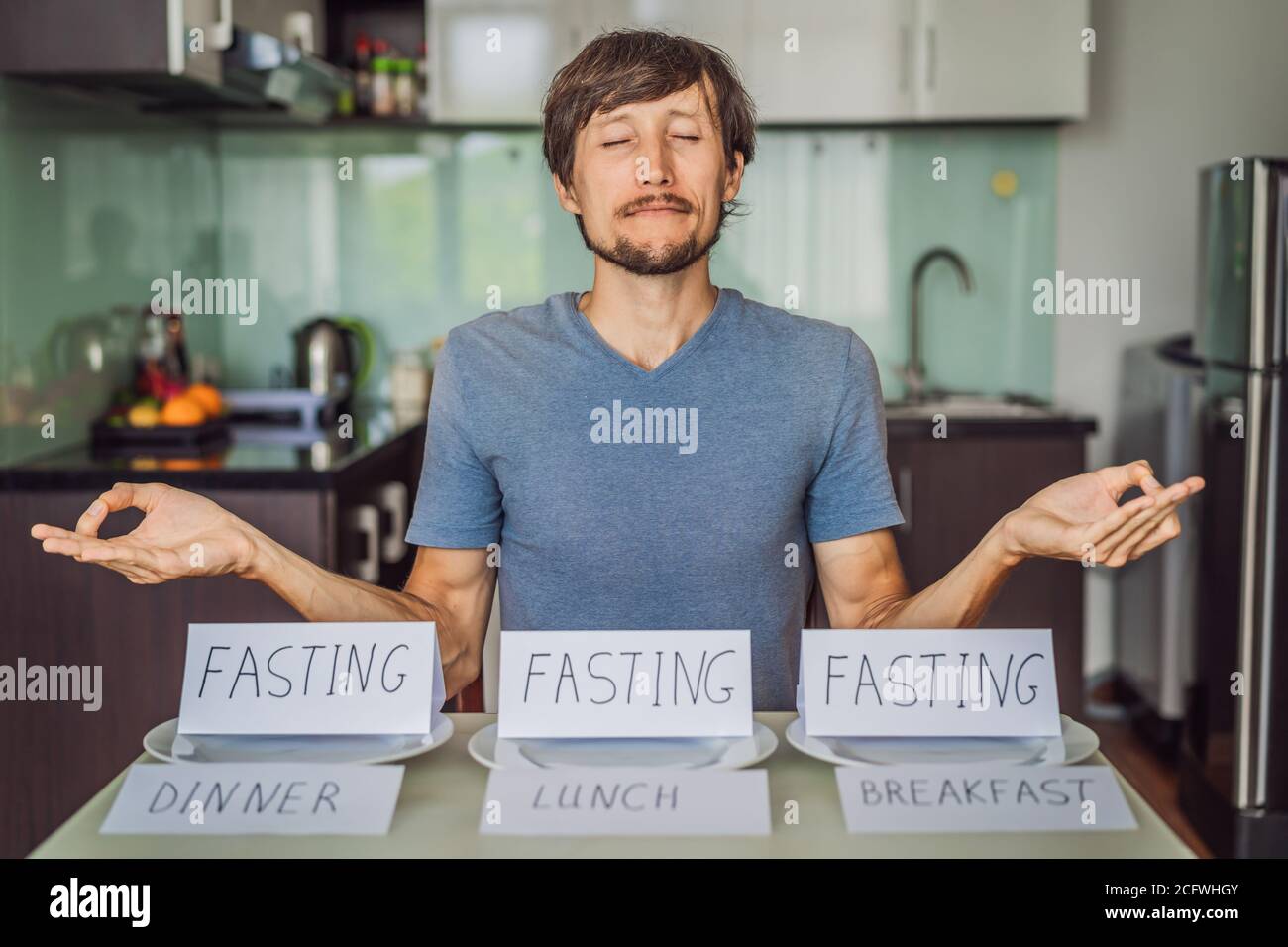 The man is engaged in intermittent fasting for health.. Intermittent ...