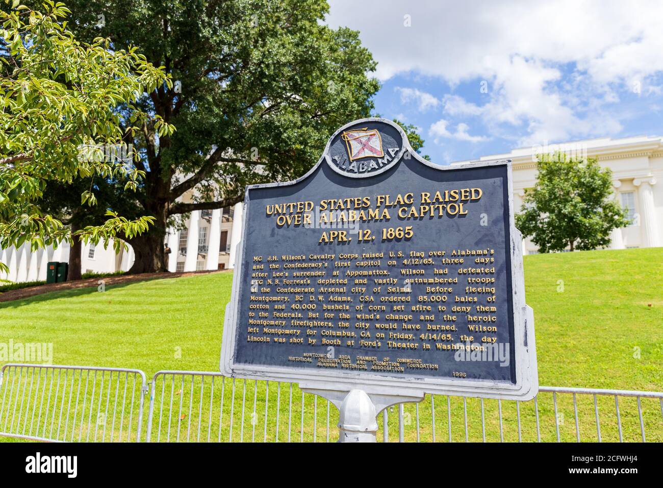 Montgomery, AL / USA - August 27, 2020: Historical Marker for when the ...