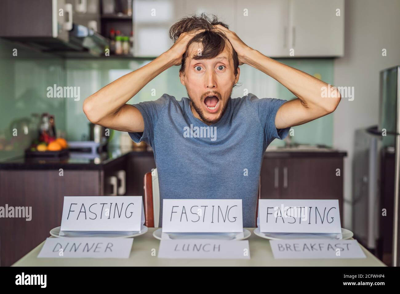 The man is engaged in intermittent fasting for health.. Intermittent ...