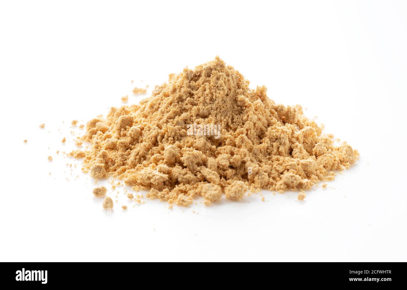 Japanese soybean flour on a white background, photographed from an ...