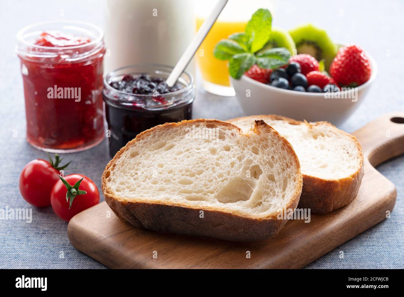 Bread and Jam Breakfast Image Photos Stock Photo - Alamy