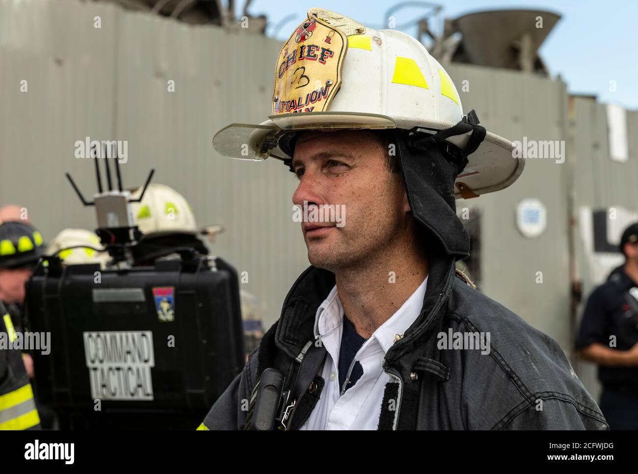 New York, NY - September 7, 2020: Battalian chief Accardi seen where ...