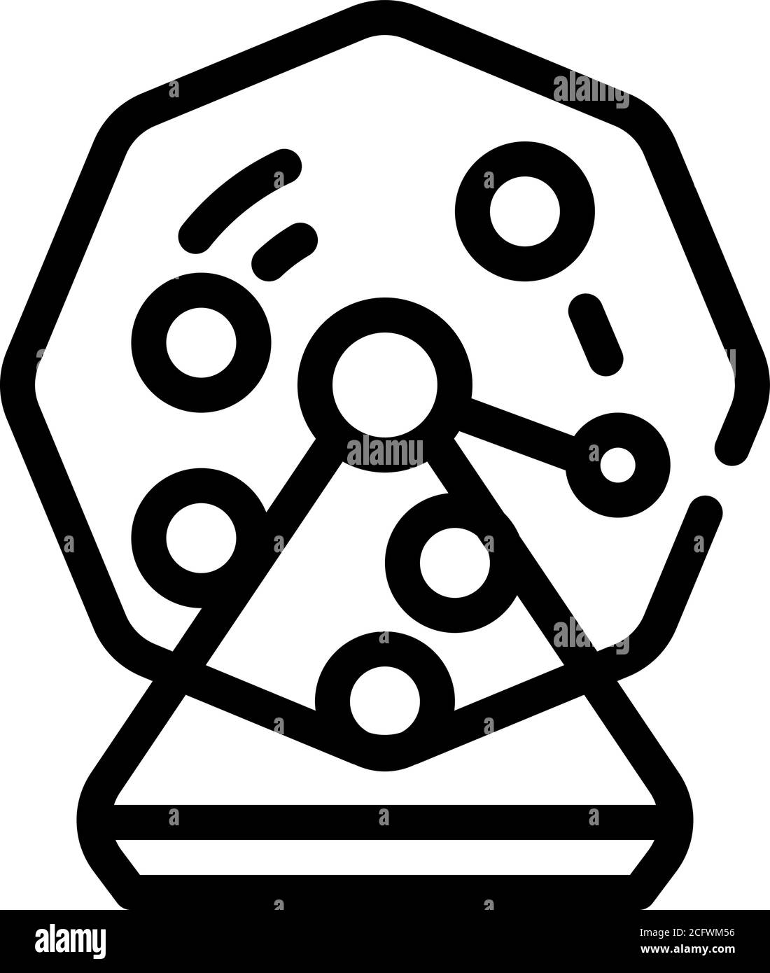 lotto machine with balls line icon vector illustration Stock Vector ...