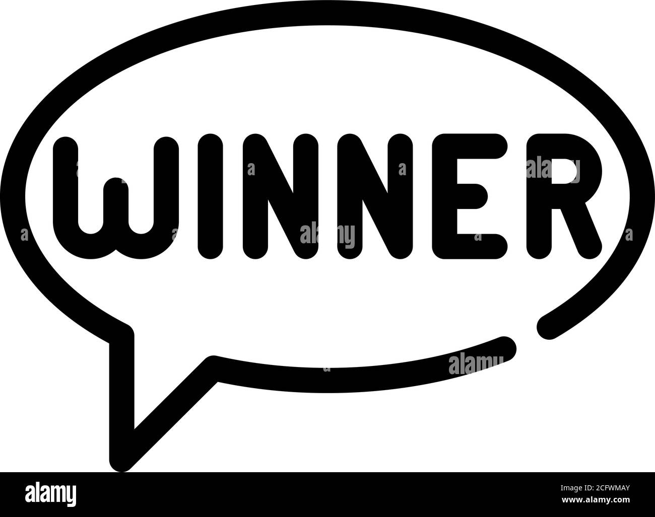 winner in quote frame line icon vector illustration Stock Vector Image ...