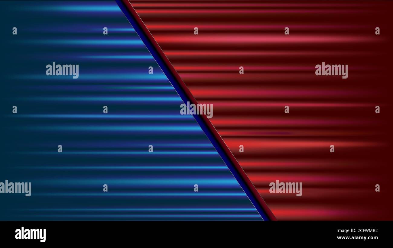 Red vs blue battle contest. Versus vector background. Competition half ...