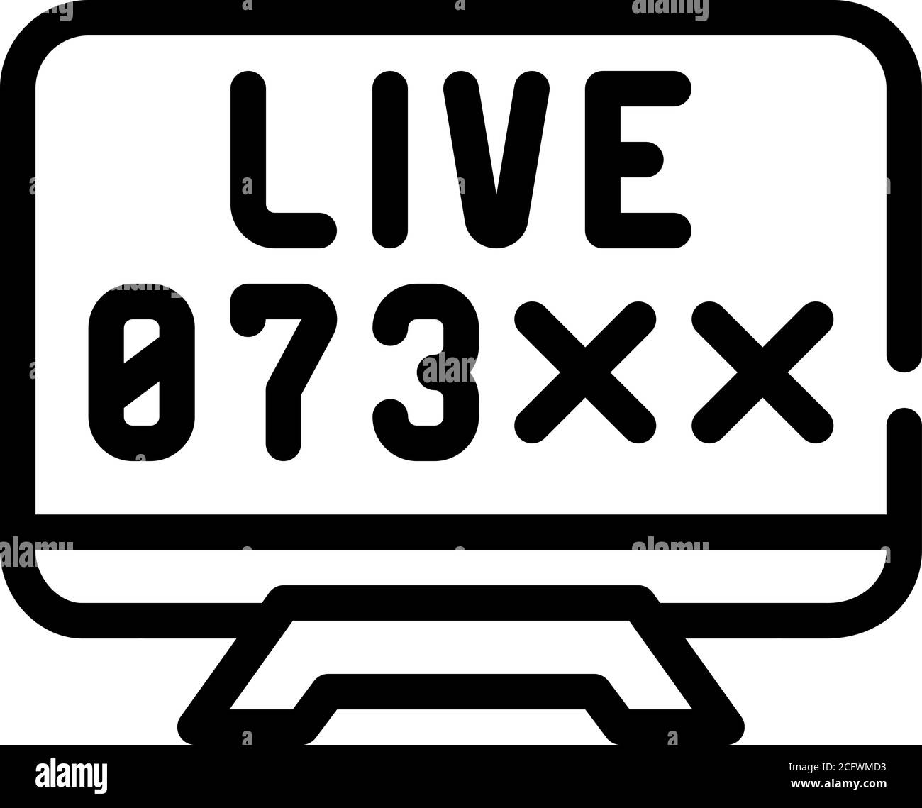 live lottery tv screen line icon vector illustration Stock Vector Image ...