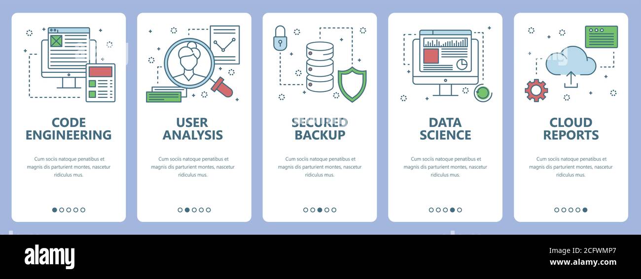 Vector modern thin line flat design engineering concept vertical ...