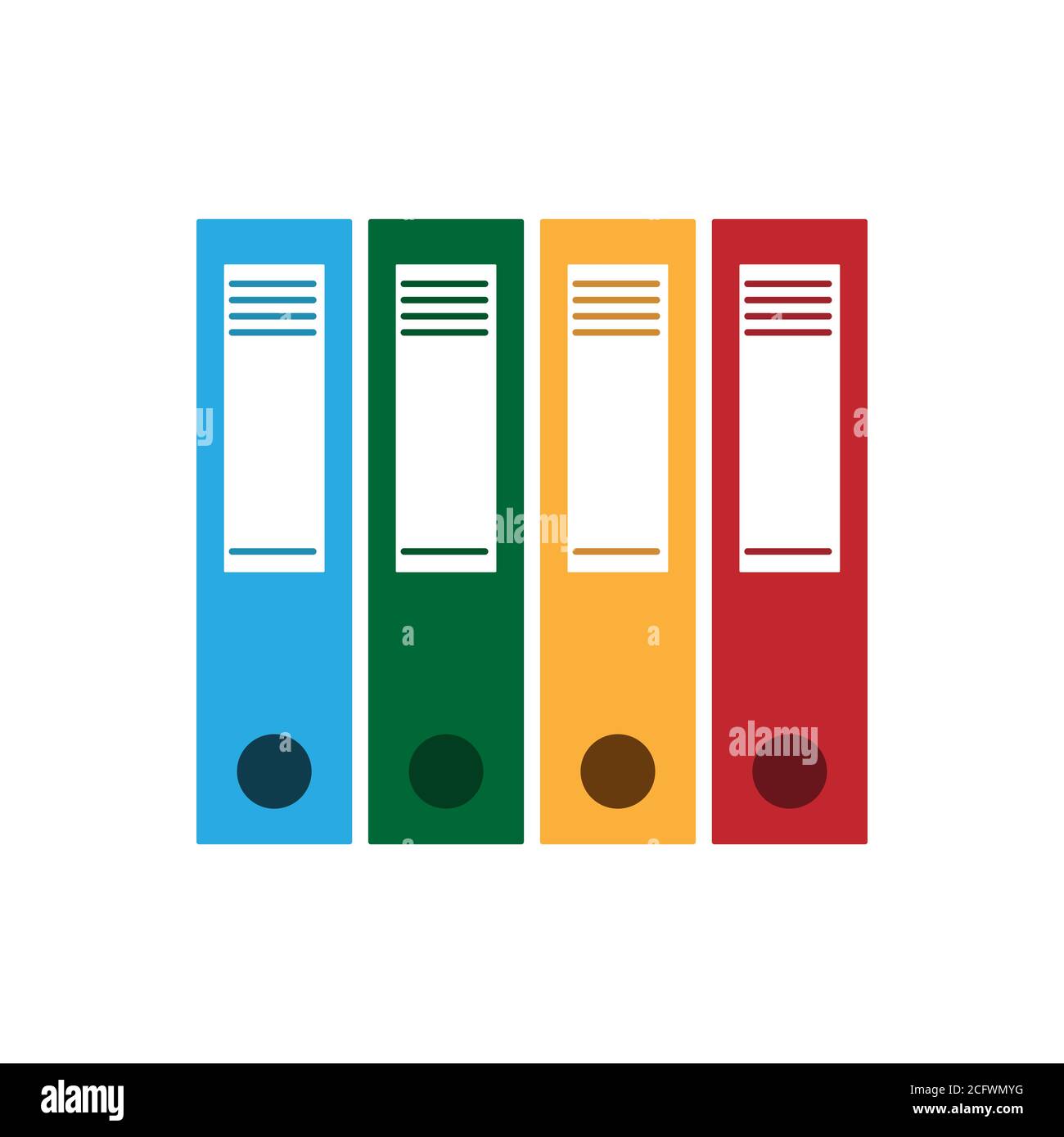 set of color folders for documents. Stock vector illustration isolated ...