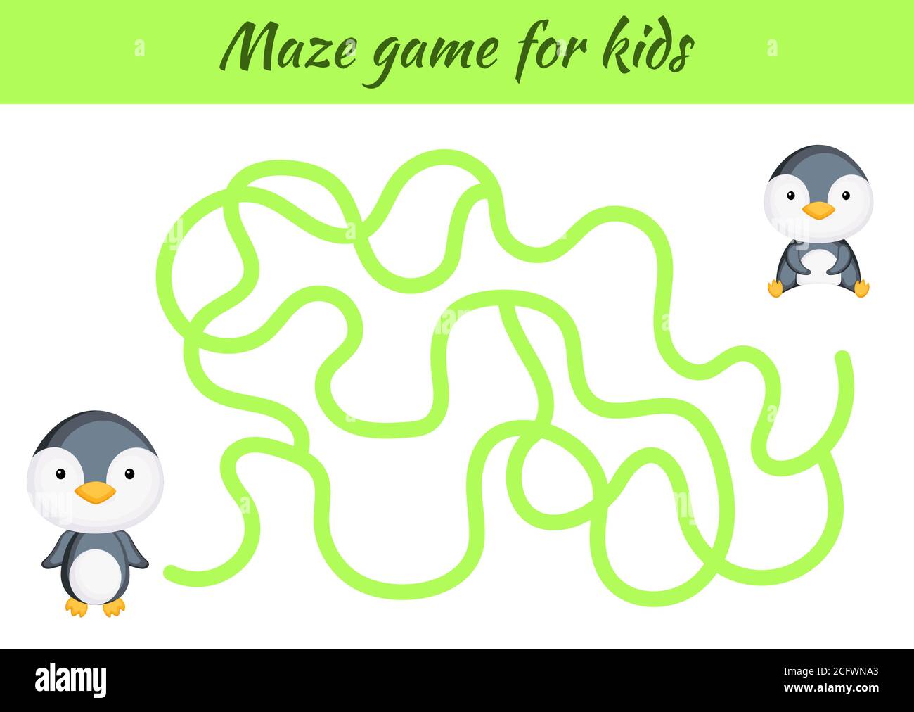 Funny maze or labyrinth game for kids. Help mother find path to baby ...